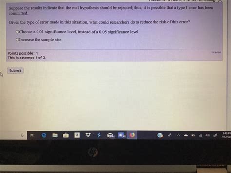 Solved Suppose The Results Indicate That The Null Hypothesis Chegg