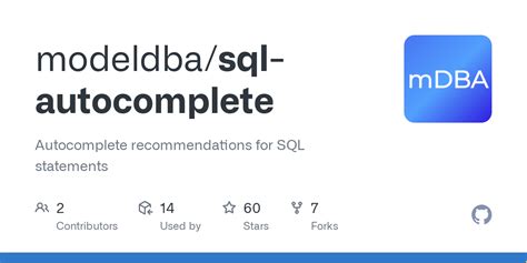 GitHub Modeldba Sql Autocomplete Autocomplete Recommendations For