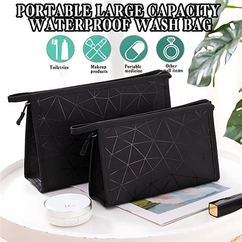 Cosmetic Bag PU Waterproof Makeup Storage Bag Large Travel Portable