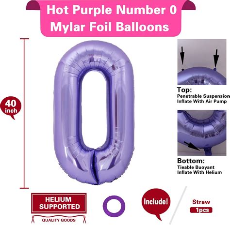 Globo Morado Gigante De 40 Pulgadas Con El Número 13 Globos De