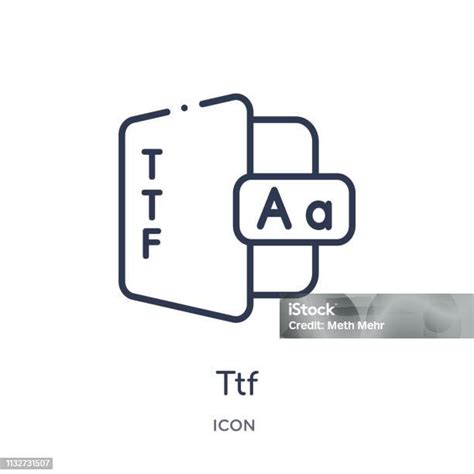 Ikon Linear Ttf Dari Koleksi Kerangka Tipe File Garis Tipis Ttf Vektor