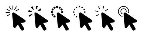 Premium Vector Computer Mouse Click Cursor Black Fill Arrow Icons Set