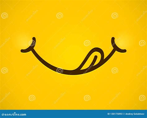 Lémoticône Délicieuse De Bande Dessinée De Sourire Lèchent Des Lèvres