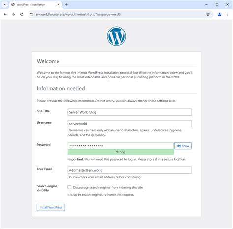 Ubuntu 2404 Apache2 Blog System Wordpress Server World