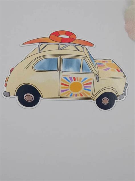 Surfboard Beetle Car Surfer Bug Car Vw Bug Surfer Hippie Vw Bug Car