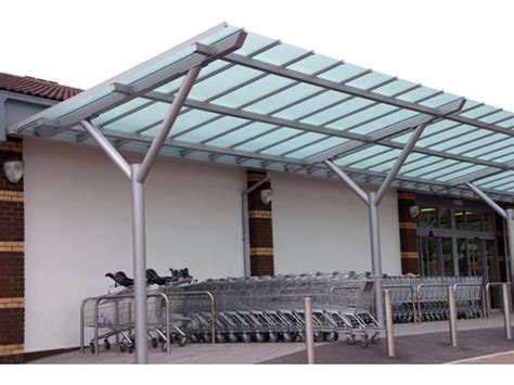 Spc02 Satin Glass Supported Canopy Supermarket Southampton Urban