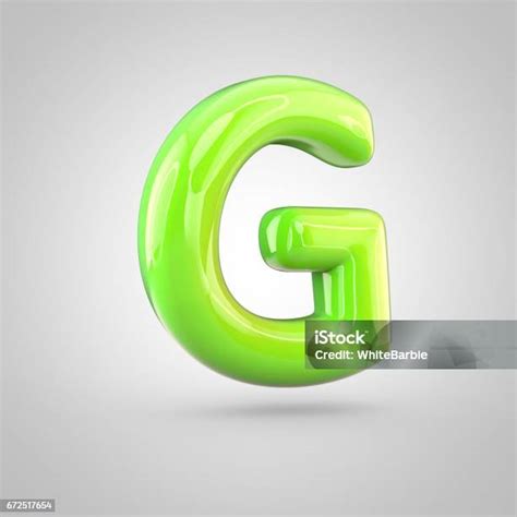 글로시 라임 페인트 알파벳 문자 대문자 G 흰색 배경에 고립 0명에 대한 스톡 벡터 아트 및 기타 이미지 0명 3차원 형태