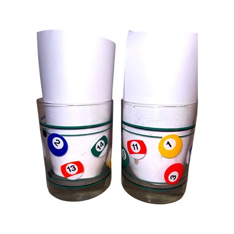 Libbey Dining Vintage Pool Ball Whiskey Glasses By Libbey Set Of 2 Rocks Glassware Guc