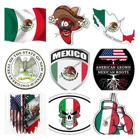Guantes De Boxeo Con Bandera Mexicana Calcoman A De Vinilo Pegatina De
