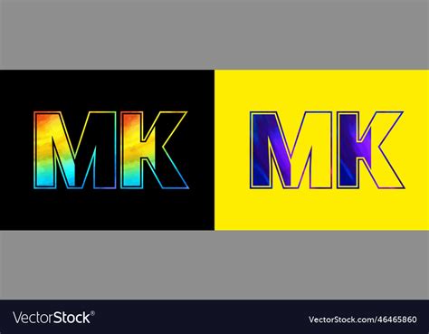 Letter Mk Logo Design Template Creative Modern Vector Image