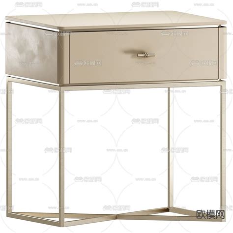 Fendi 现代香槟金烤漆床头柜3d模型下载id120535053dmax免费模型 欧模网
