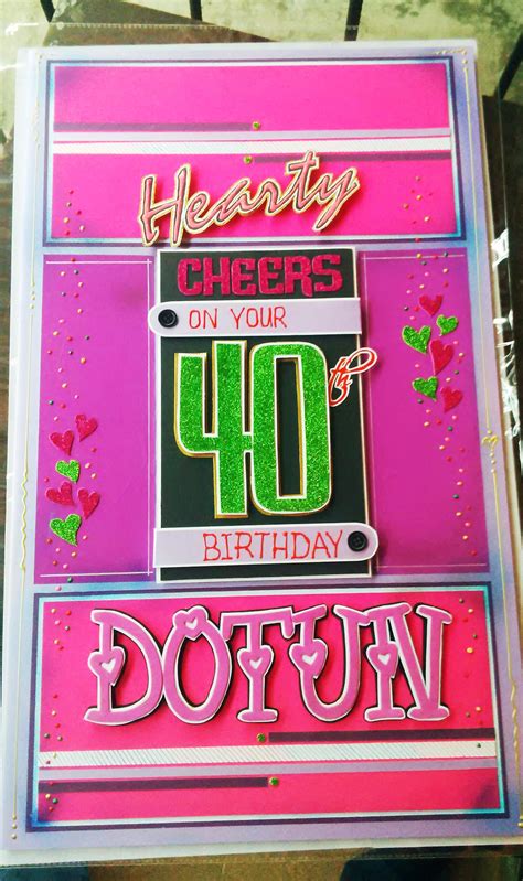 40th Birthday Greeting Card Dottydot Crafts®