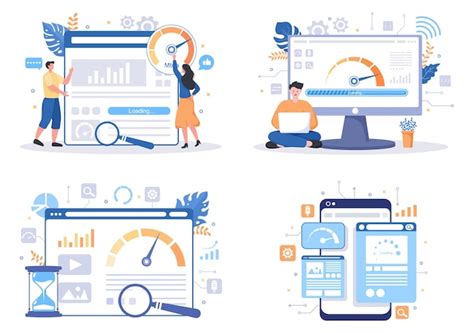 Premium Vector Website Loading Speed Optimization Vector Illustration
