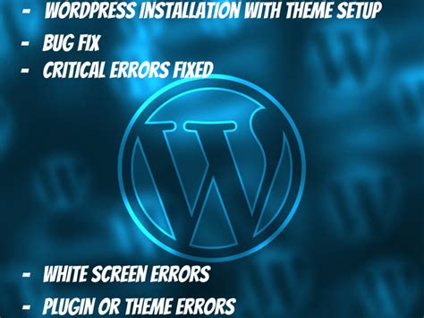 WordPress Bugs Errors Or Any Other Issues Fixed Upwork