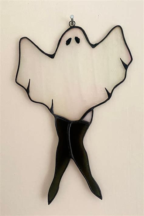 Sexy Stained Glass Ghost Suncatcher Handmade Iridescent Etsy