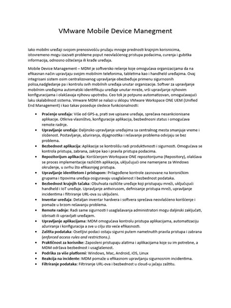 Vmware Mobile Device Manegment V2 Pdf