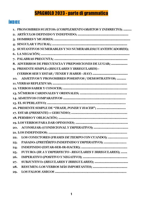 Riassunto Corso Di Lingua Spagnola Appunti Di Lingua Spagnola Docsity