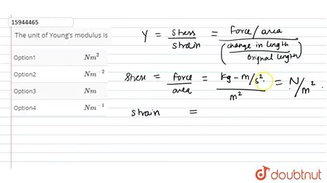 Modulus Of Elasticity Youngs Modulus Table And Calculator