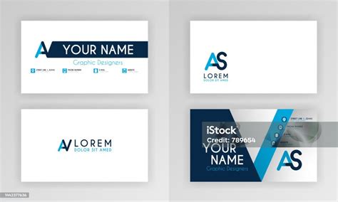 파란색 명함 템플릿입니다 알파벳 로고와 슬래시 악센트 장식과 간단한 아이덴티티 카드 디자인 기업 회사 전문 비즈니스 광고 홍보