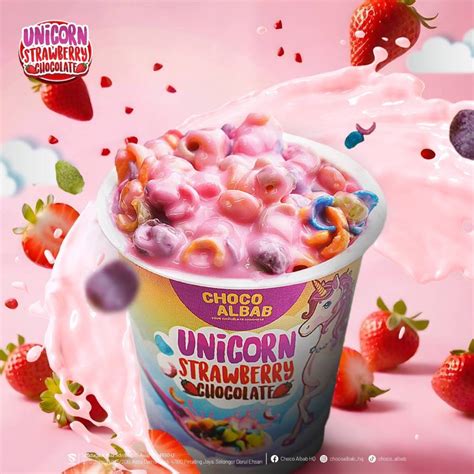 Choco Albab Unicorn Strawberry Chocolate Mini Tub Pink 85g Shopee Malaysia