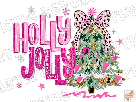 Glitter Holly Jolly Christmas Tree Png Graphic By Artistic Revolution