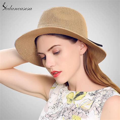 Sedancasesa Panama Hats For Women Men Wide Brim Sun Hat Fedora Straw