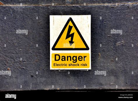 Danger Electric Shock Risk Sign Stock Photo Alamy
