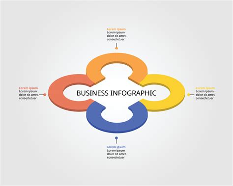 Flower Circle Chart Template For Infographic For Presentation For 4