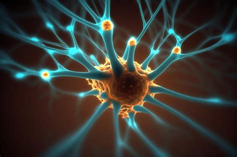 Premium Ai Image A Blue Cell With Orange Dots And A Light Blue Cell