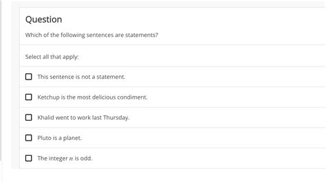 Question Which Of The Following Sentences Are Chegg