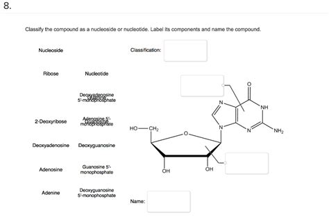 Solved Classify The Compound As A Nucleoside Or Nucleotide Chegg