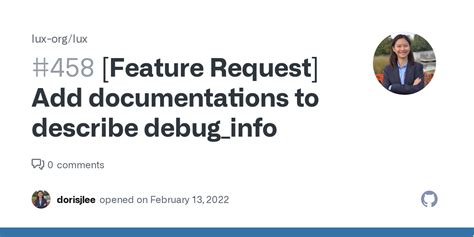 Feature Request Add Documentations To Describe Debuginfo · Issue