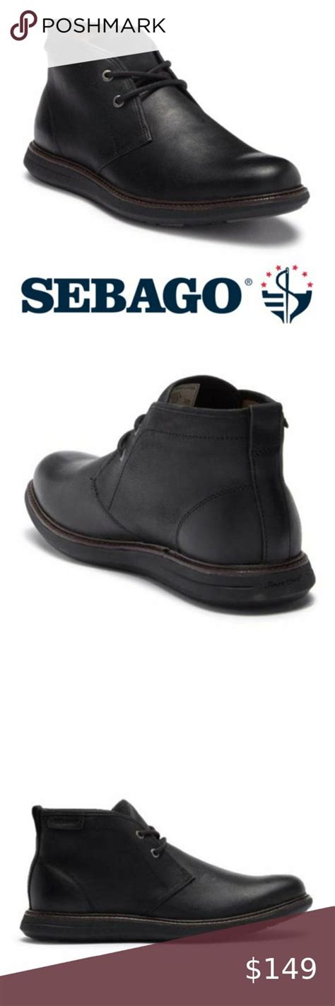 Sebago Mens Chukka Black Leather Boots Sz NIB Leather Chukka Boots
