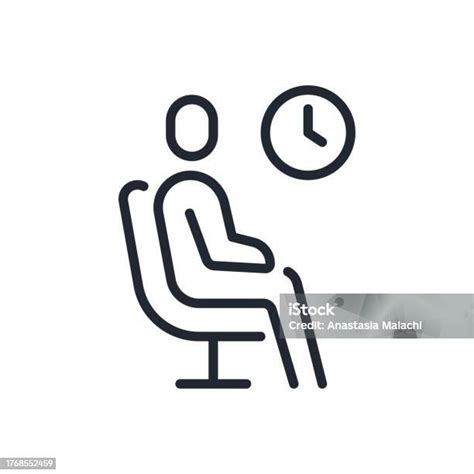 Icône De Contour De Trait Modifiable De Salle Dattente Isolée Sur Fond
