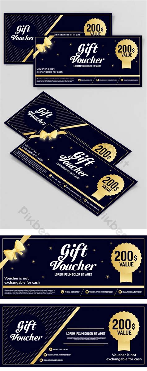 ภาพเทมเพลตบัตรกำนัลหรูหราสไตล์สีทอง เทมเพลต แบบ Psd ดาวน์โหลดฟรี Pikbest