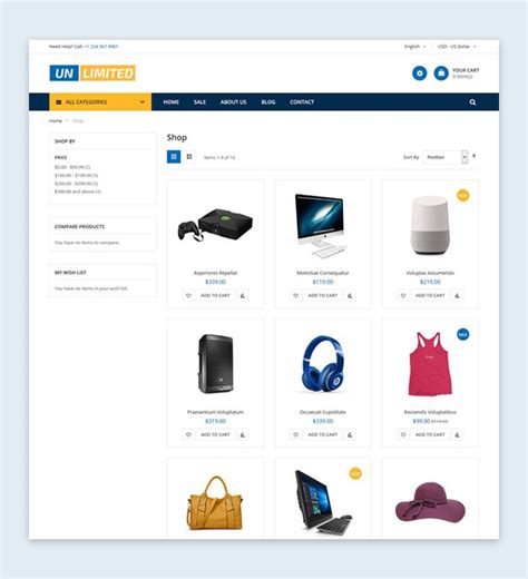 Unlimited Responsive Magento 2 Theme