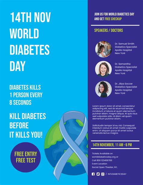 Free World Diabetes Day Flyer Template To Edit Online