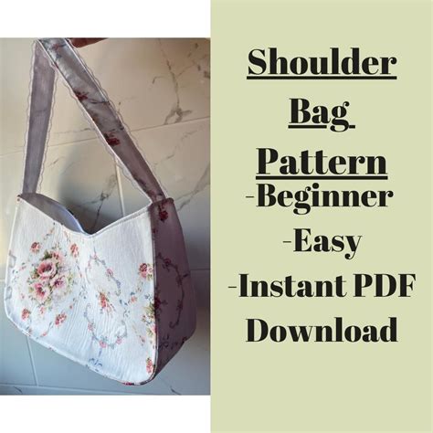 Shoulder Bag Sewing Pattern Pdf Instant Download Everyday Bag Printable Beginner Pattern