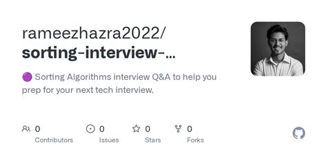 Github Rameezhazra2022sorting Interview Questions 1 🟣 Sorting Algorithms Interview Qanda To