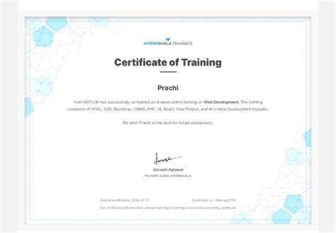 Prachi On Linkedin Webdevelopment Internshala Internship Skillsdevelopment Careergrowth