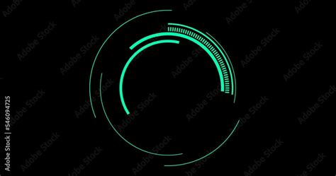 Green Rotating Circles Design Digital Analysing And Loading Data Hud