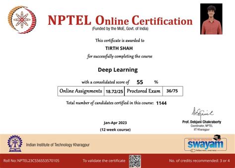 Tirth Shah On Linkedin Deeplearning Nptel Iitkharagpur Govtofindia