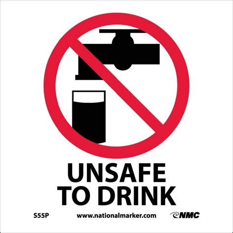 unsafe to drink sign s55r