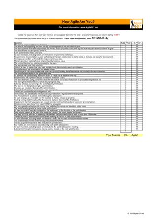 How Agile Are You XLS