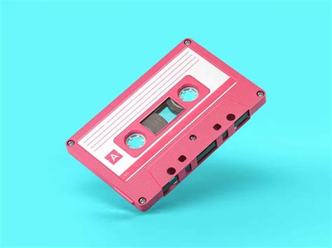 Yellow Vintage Audio Cassette Yellow Background Illustration Stock