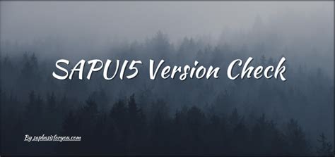 How To Check Sapui5 Version In Sap Fiori Sap Basis For You