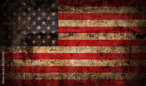 Old Grunge Usa Flag Stock Illustration Adobe Stock