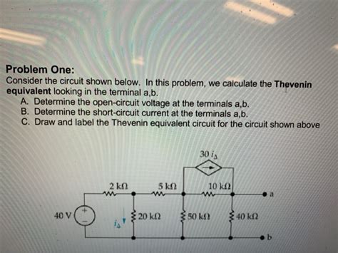Solved Problem One Consider The Circuit Shown Below In Chegg