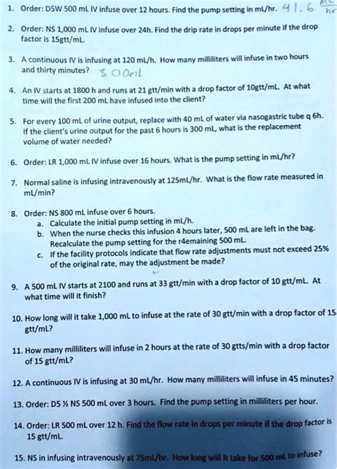 SOLVED N Factor Is 15 Gtt ML And Thirty Minutes 4 An IV Starts At