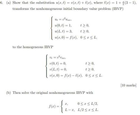 solved a show that the substitution u x t v x t ℓ x